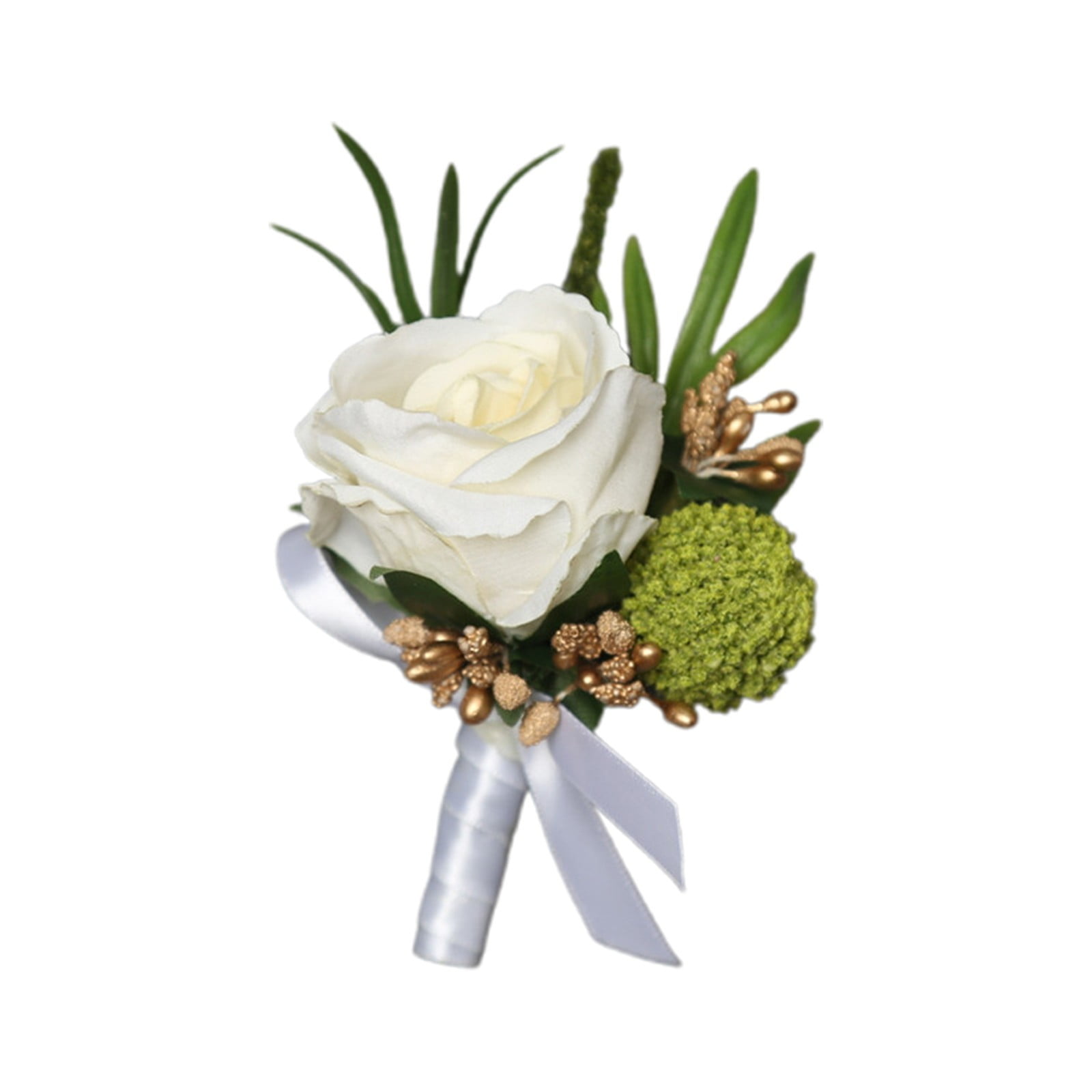 Boutonniere Pins Bridal Wrist Corsage & Boutonniere Set, Artificial ...