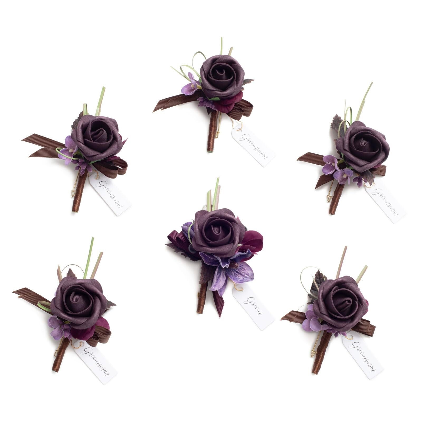 Boutonniere for Men, 6pcs Groom Groomsmen Boutonniere, Artificial ...