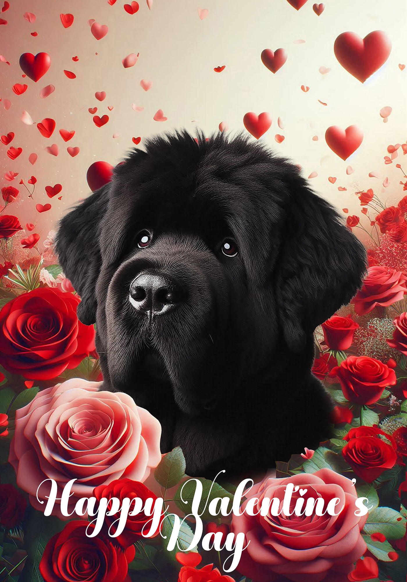 Bouvier Black - Best of Breed Valentines Day Outdoor House Flag 28" x ...