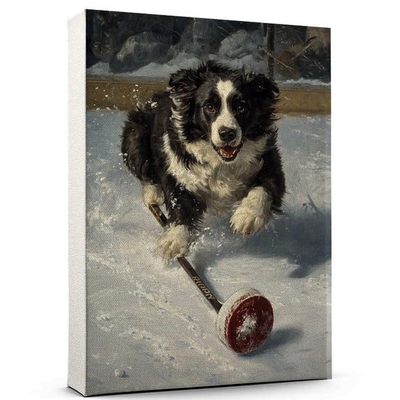 Bouvierdes Flandres Dog Stretched Canvas Size 8x12 Ice Hockey Canvas ...