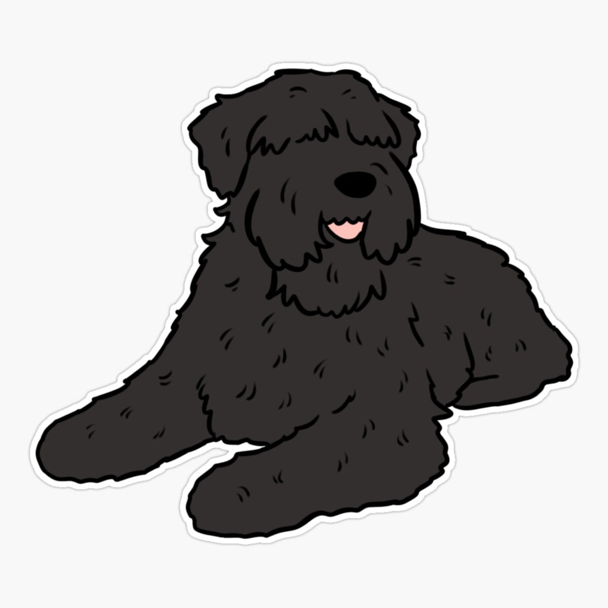 Bouviers Des Flandres Dog Cute Illustration Er, Phone Decal Water ...