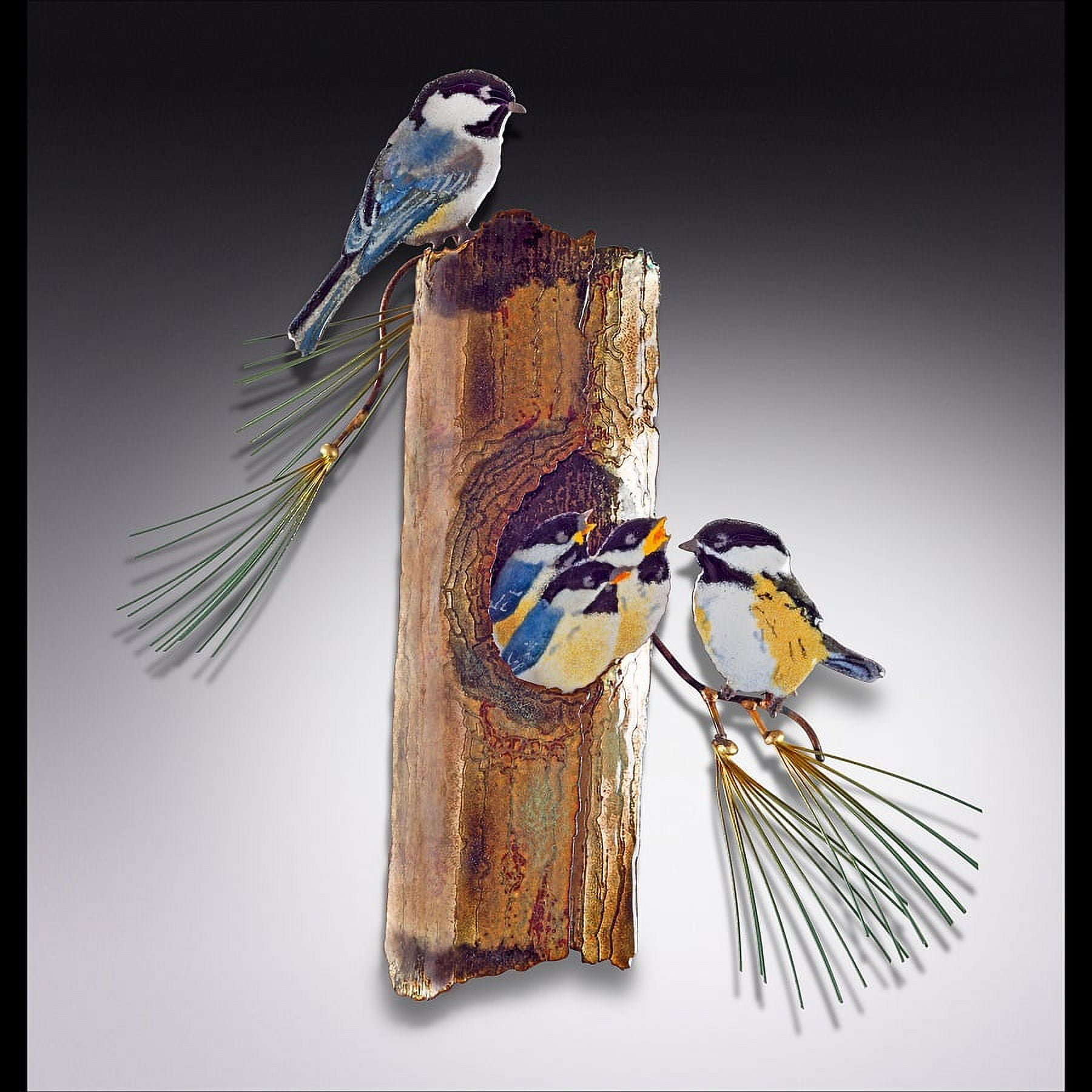 Bovano - Wall Sculpture - Chickadees Nesting in Pine - Walmart.com
