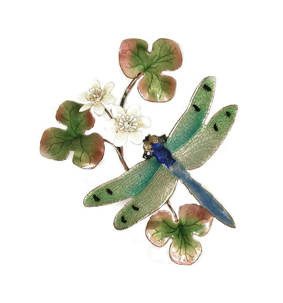Bovano - Wall Sculpture - Dragonfly Green Winged w/ Flower - Walmart.com