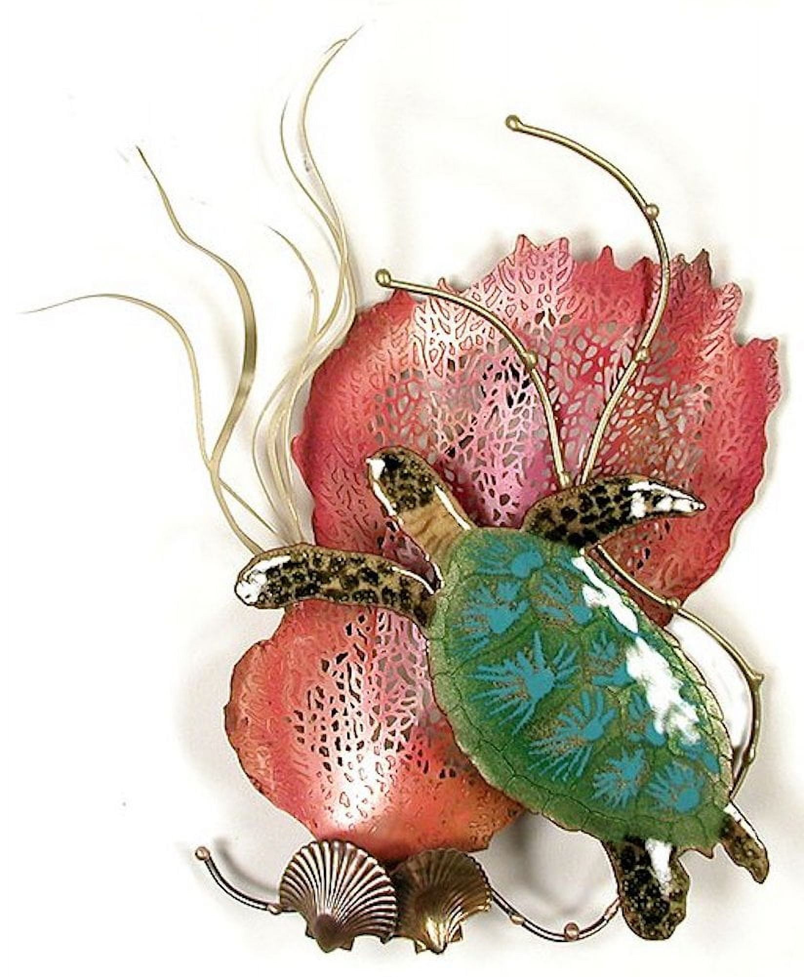 Bovano - Wall Sculpture - Mini Sea Turtle and Sea Fan - Walmart.com