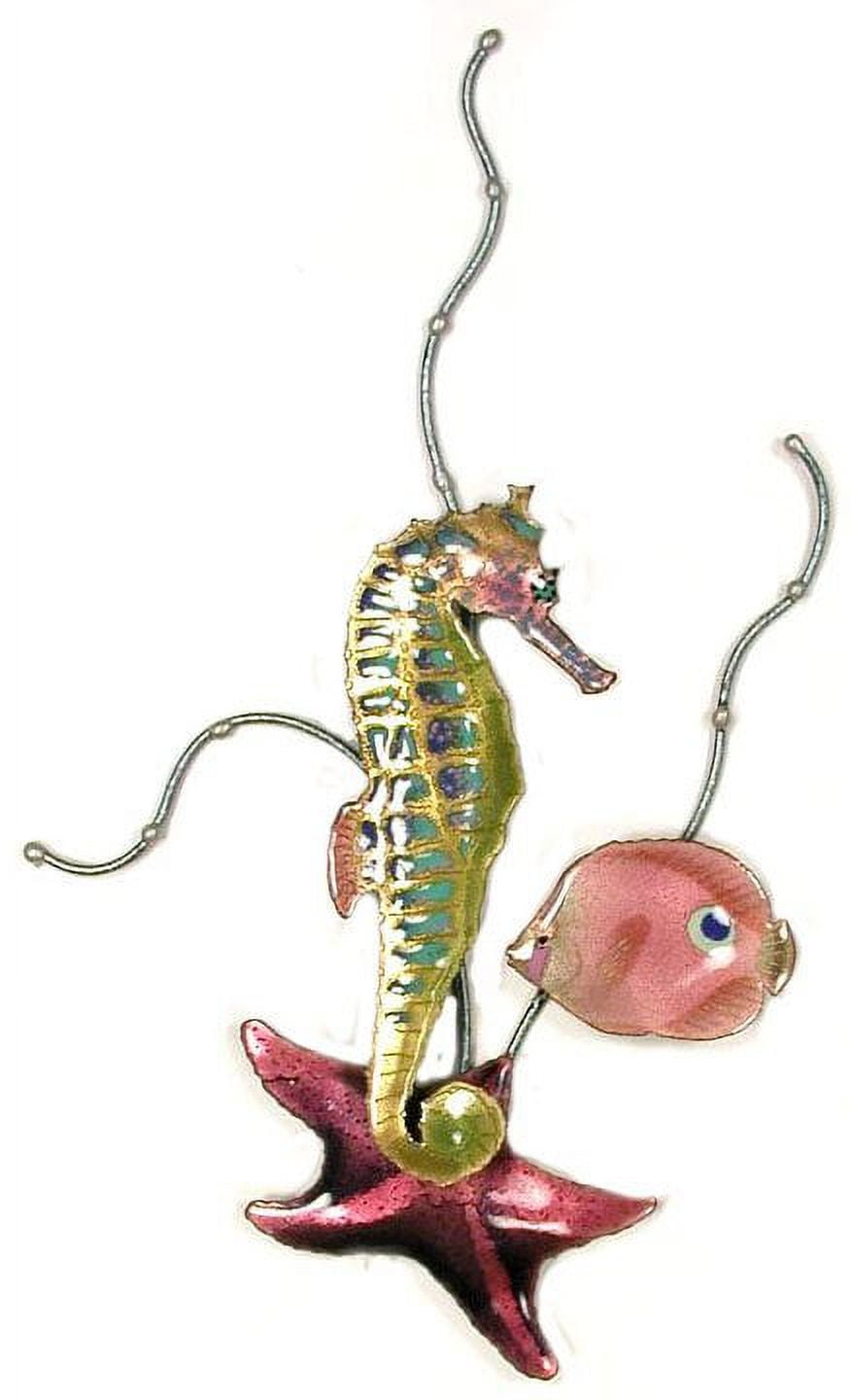 Bovano - Wall Sculpture - Rainbow Seahorse w. Starfish & Mini Pink ...