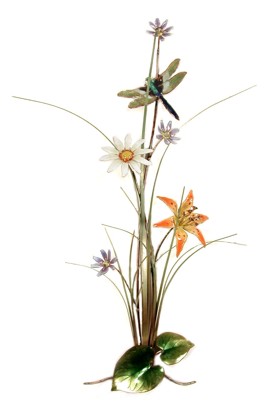 Bovano - Wall Sculpture - Wildflower Garden w/ Dragonfly - Small ...