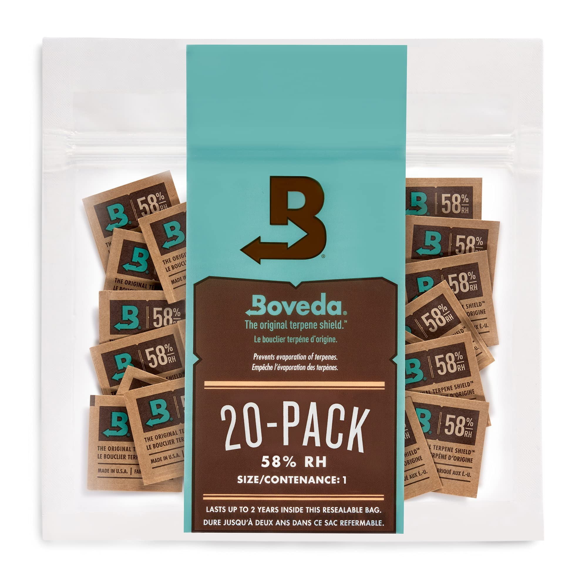 Boveda 58% Two-Way Humidity Control Packs For Storing 1/8 oz – Size 1 ...
