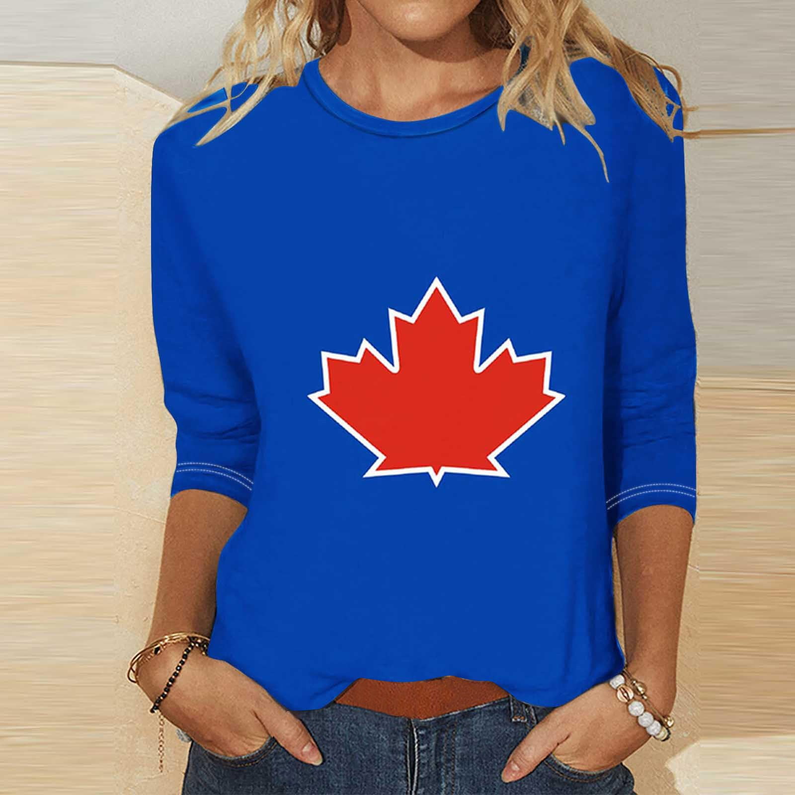 Bovemsi 2025 Women's Canada Day Maple Leaf Graphic T-Shirt - Short Sleeve Patriotic Tee with ...