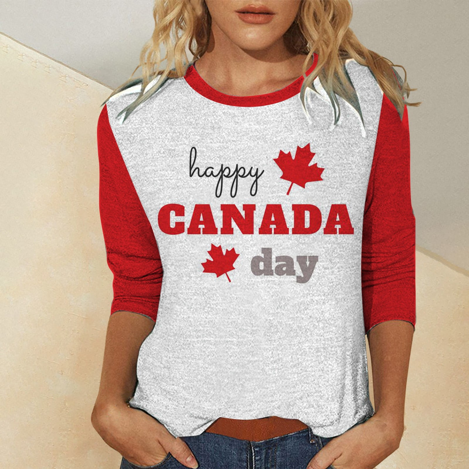 Bovemsi 2025 Women's Canada Day Maple Leaf Graphic T-Shirt - Short ...