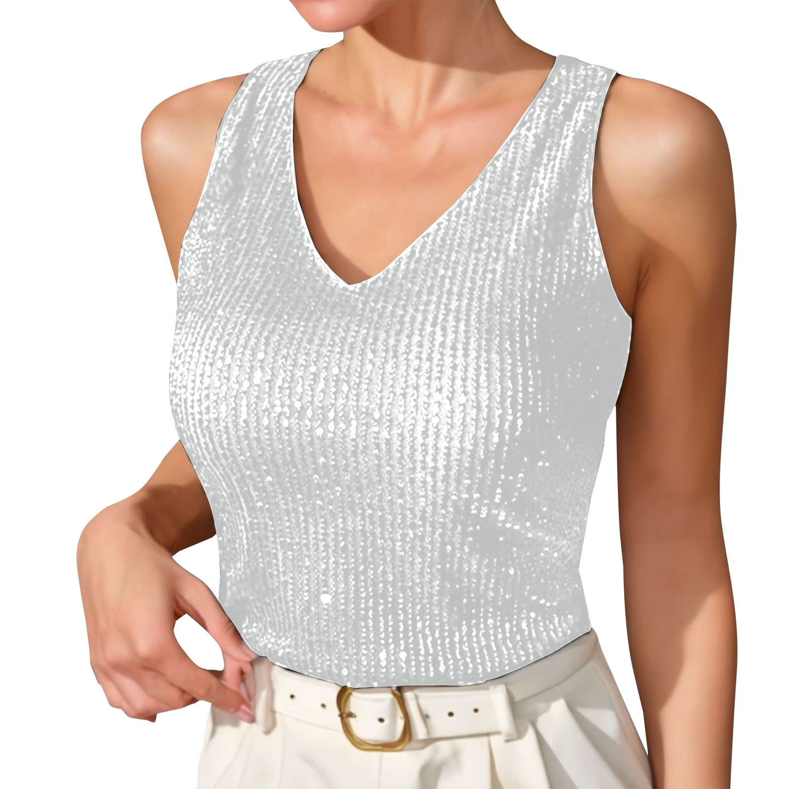 Bovemsi Camisole Tops for Women 2025 Spring Summer Border V Neck Loose ...