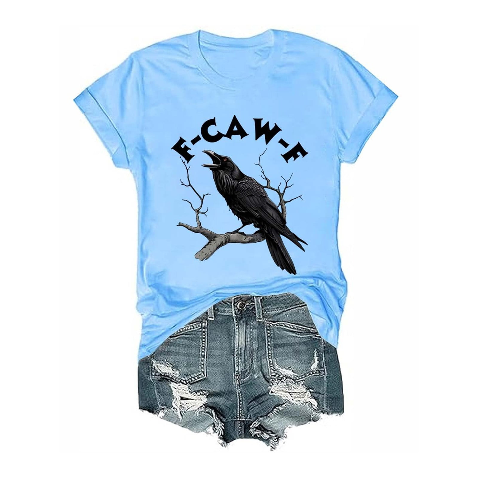 Bovemsi Crow Graphic T Shirt For Men Women Cotton T Shirts - Walmart.com