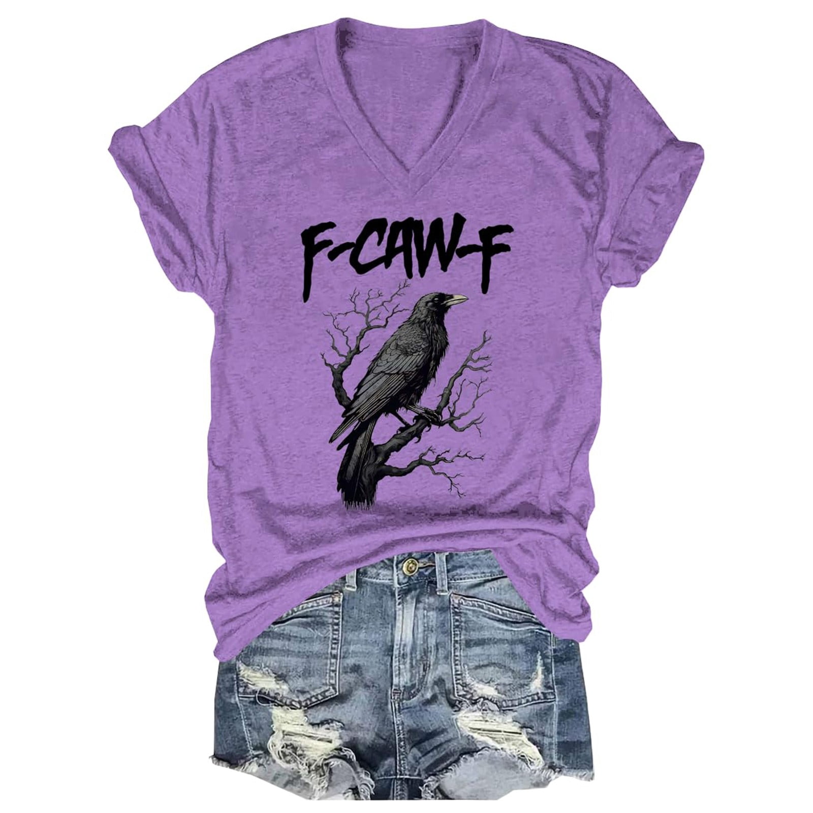 Bovemsi Graphic T Shirts Crow Shirt Funny Crow Black Bird Graphic T ...