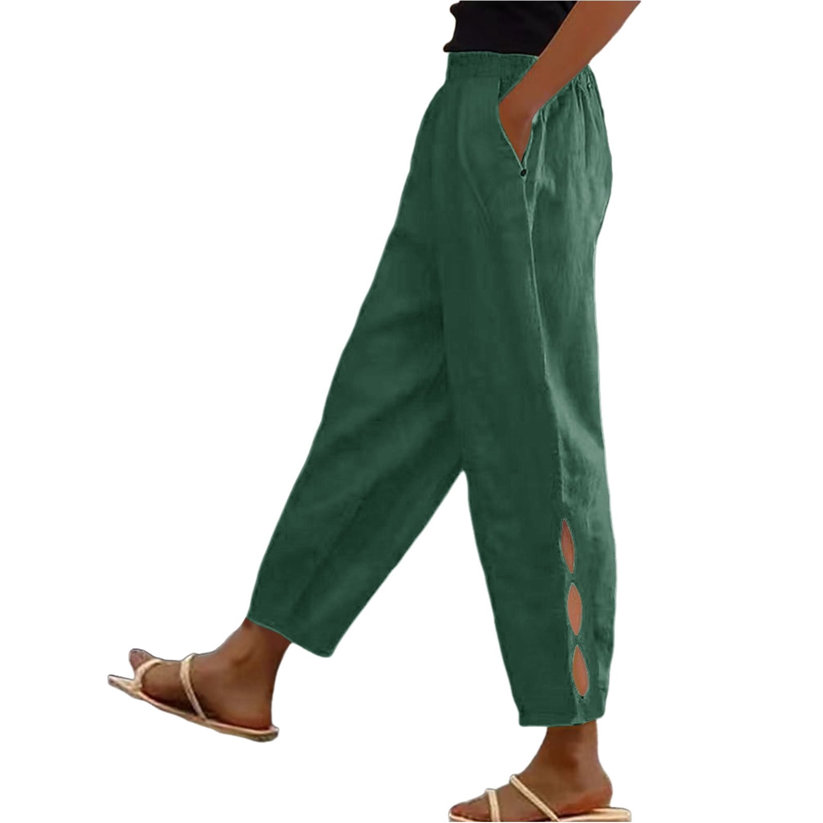 Bovemsi Linen Pants Women Cotton And Linen Solid Color Fashionable ...
