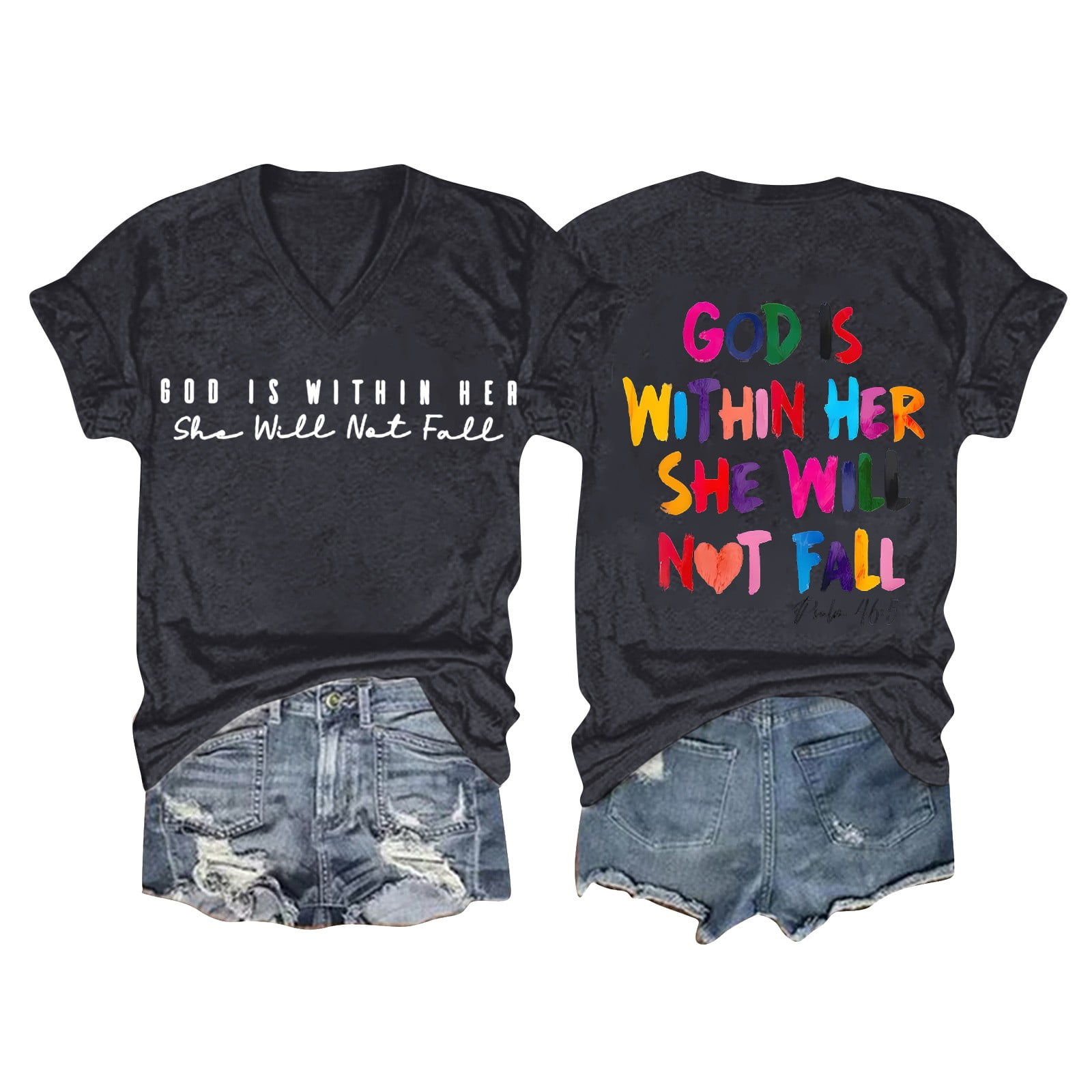 Bovemsi Shirts for Women Shirt Verse T Shirt God Is Within Her Tees ...