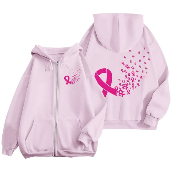 Bovemsi Sweatshirt for Women Breast Cancer Awareness Hoodies Ribbon ...