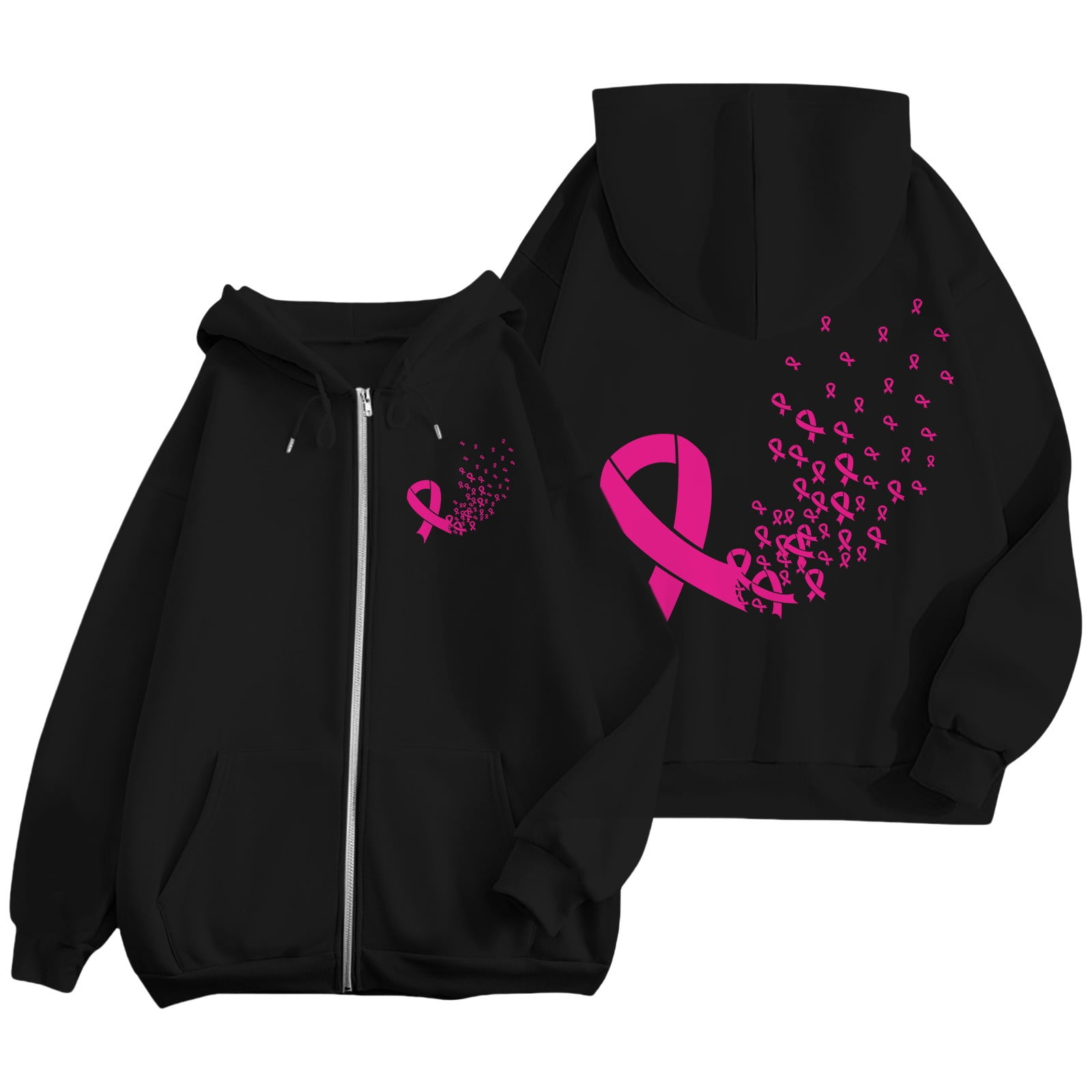 Bovemsi Sweatshirt for Women Breast Cancer Awareness Hoodies Ribbon ...