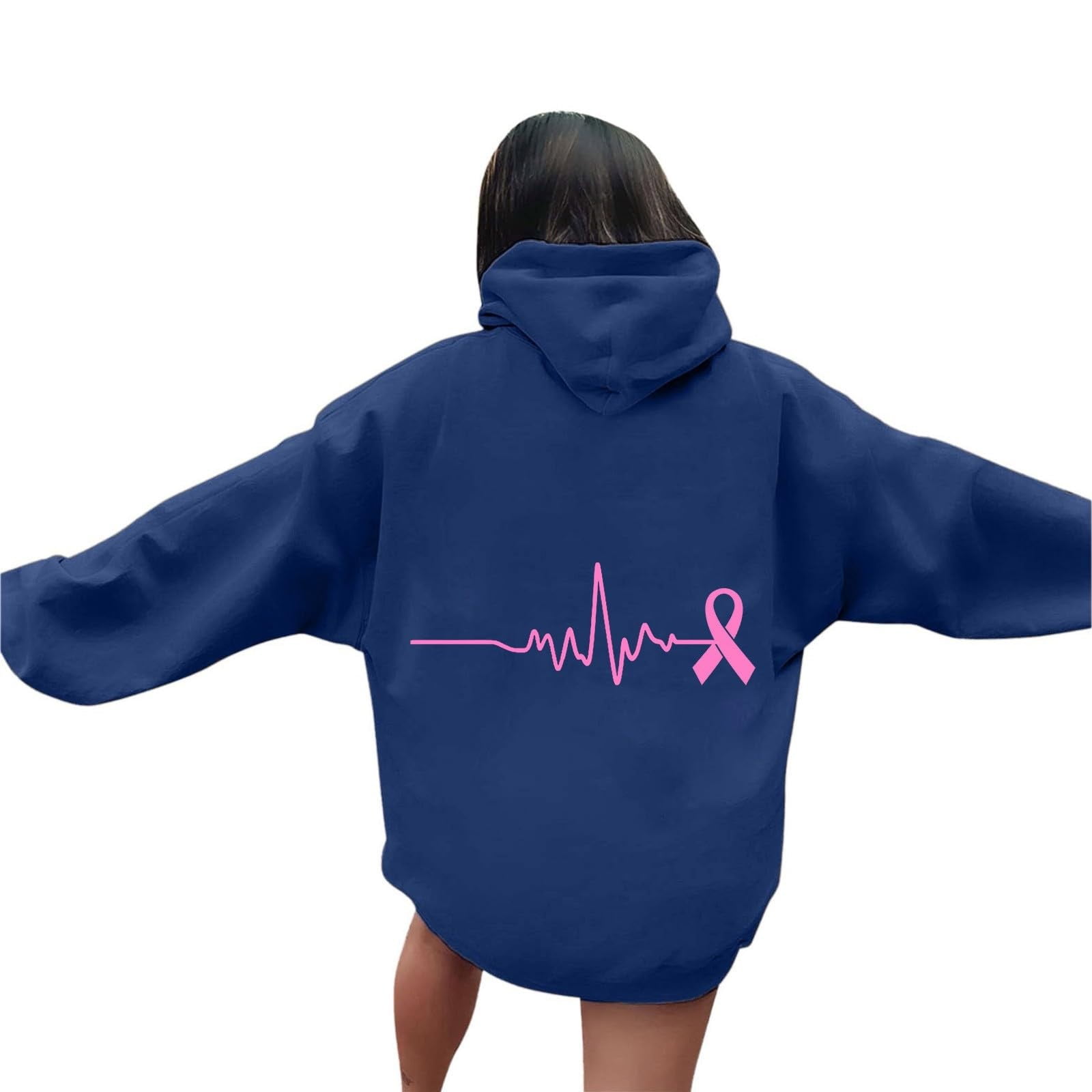 Bovemsi Sweatshirt for Women Breast Cancer Awareness Ribbon Hoodies ...