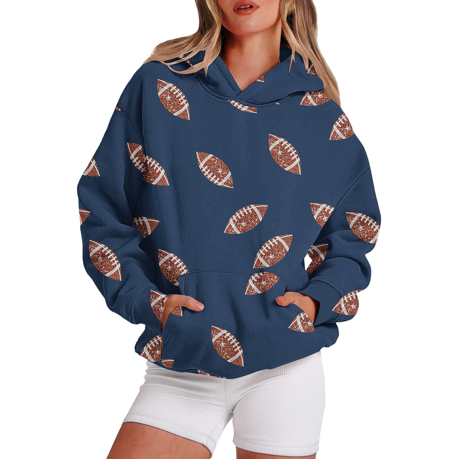 Bovemsi Sweatshirt for Women Football Graphic Hoodies Sweatshirts Fans ...