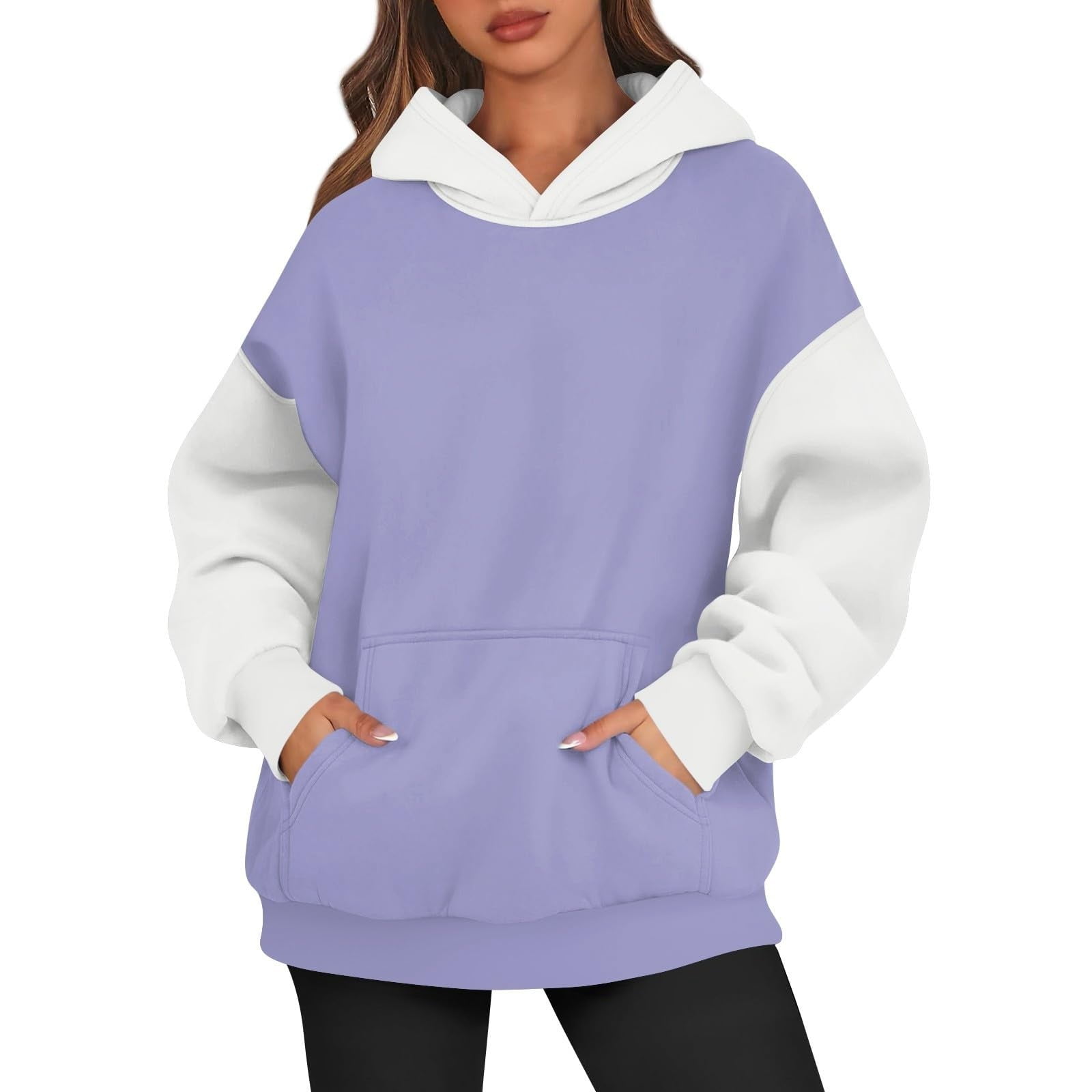 Bovemsi Sweatshirt for Women Oversized Hoodies Cute Cotton Plain ...