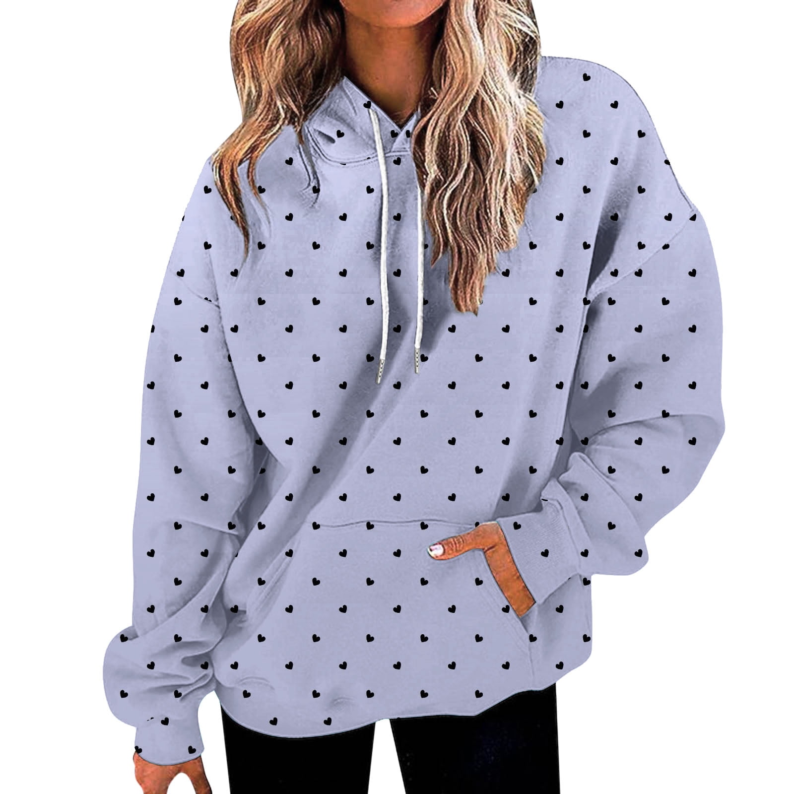 Bovemsi Sweatshirt for Women Solid Color Long Sleeve Casual With Female ...