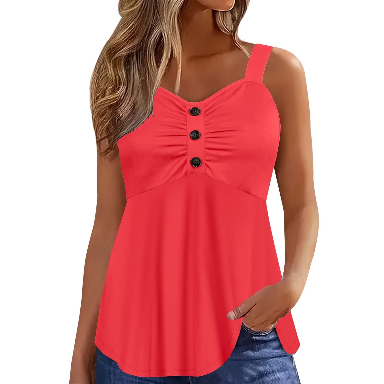 Bovemsi Women's 2025 Summer Tank - Spliced Backless, Chest Button, Cool ...