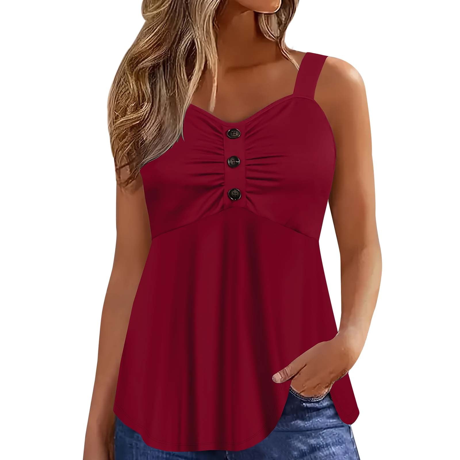 Bovemsi Women's 2025 Summer Tank - Spliced Backless, Chest Button, Cool ...