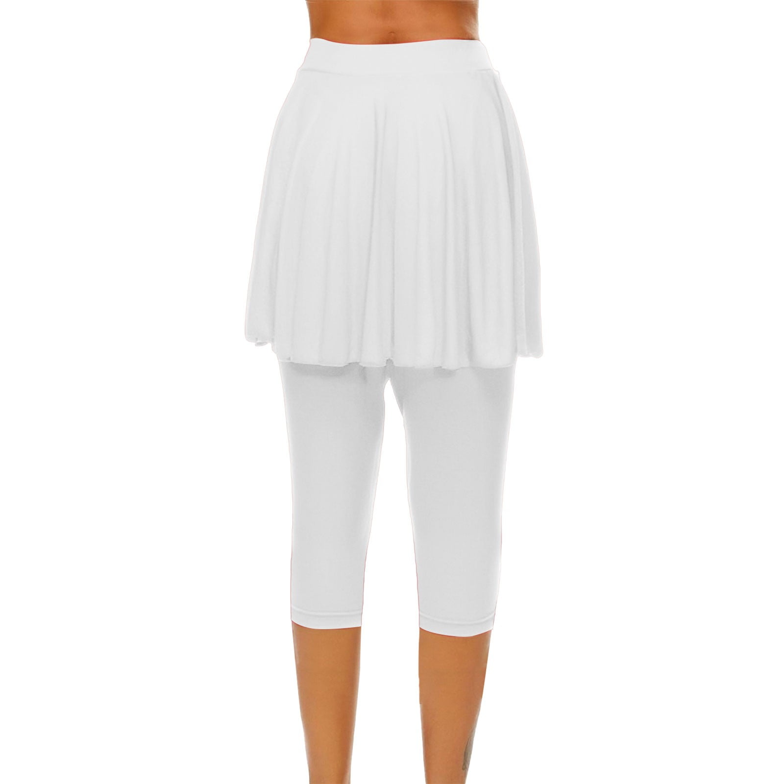 Bovemsi Women's High Waisted Yoga Capris Skirted Leggings 2025 Tennis Skorts Gym Legging With ...