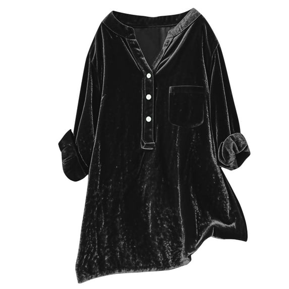 Bovemsi Women's Long Sleeve Tops Daily Casual Solid V Neck Shirts ...