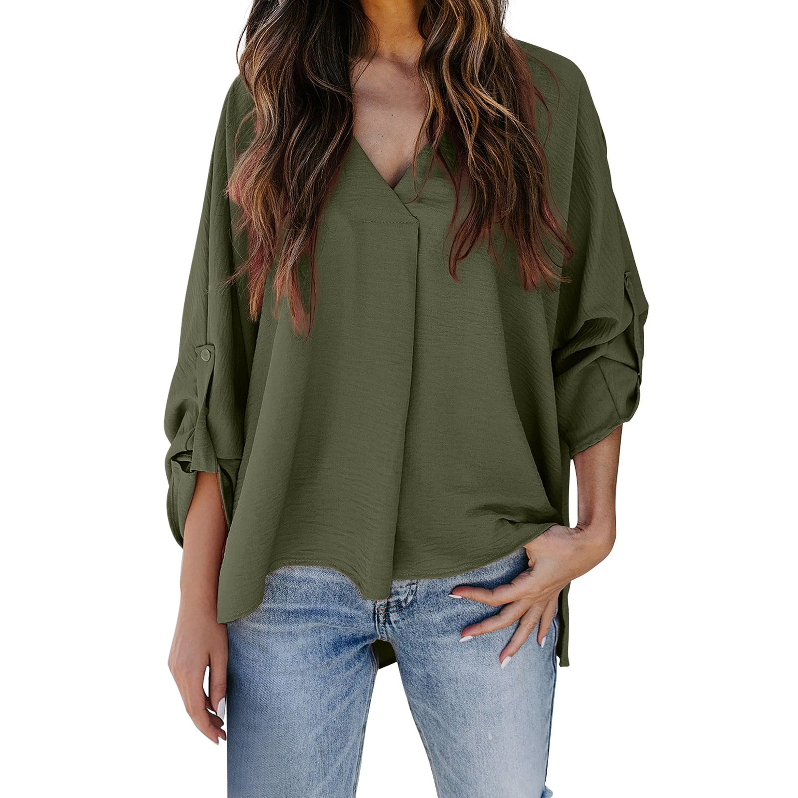 Bovemsi Women's Long Sleeve Tops Fashion Blouses Casual Cloak Shirt For ...