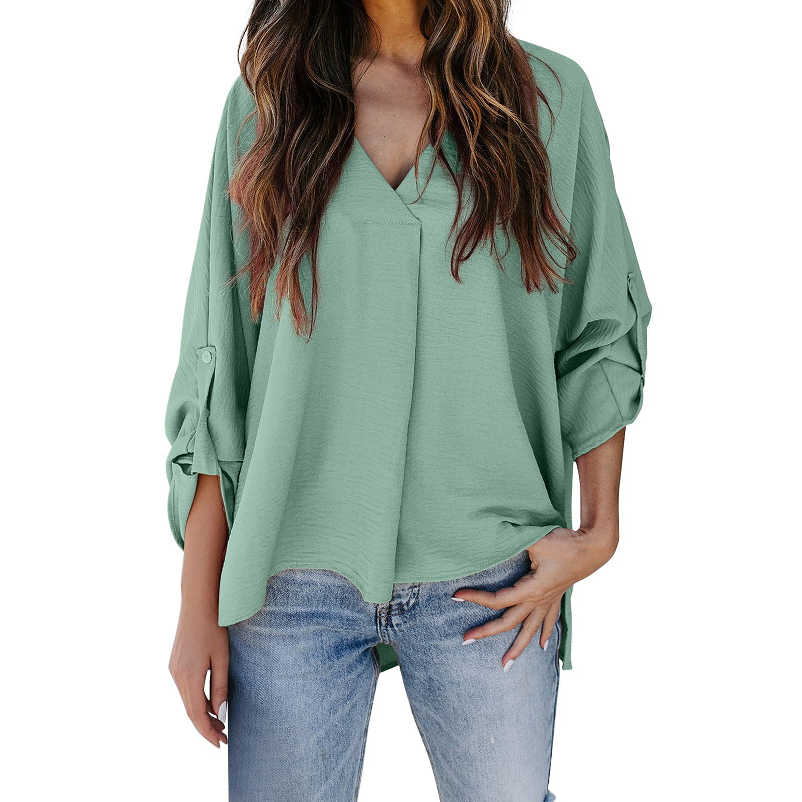 Bovemsi Women's Long Sleeve Tops Fashion Blouses Casual Cloak Shirt For ...