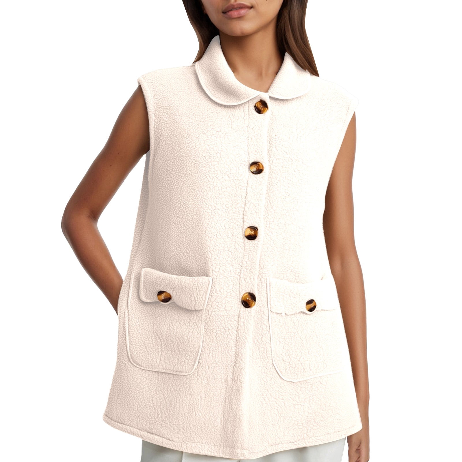 Bovemsi Women's Tanks & Camis Imitation Lamb Velvet Vest Wears A With ...