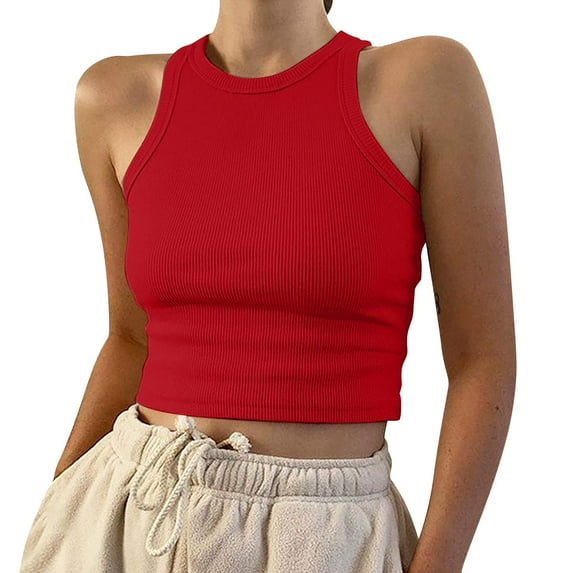 Bovemsi Women's Tanks & Camis Sleeveless Color Tops Solid Tank Short ...