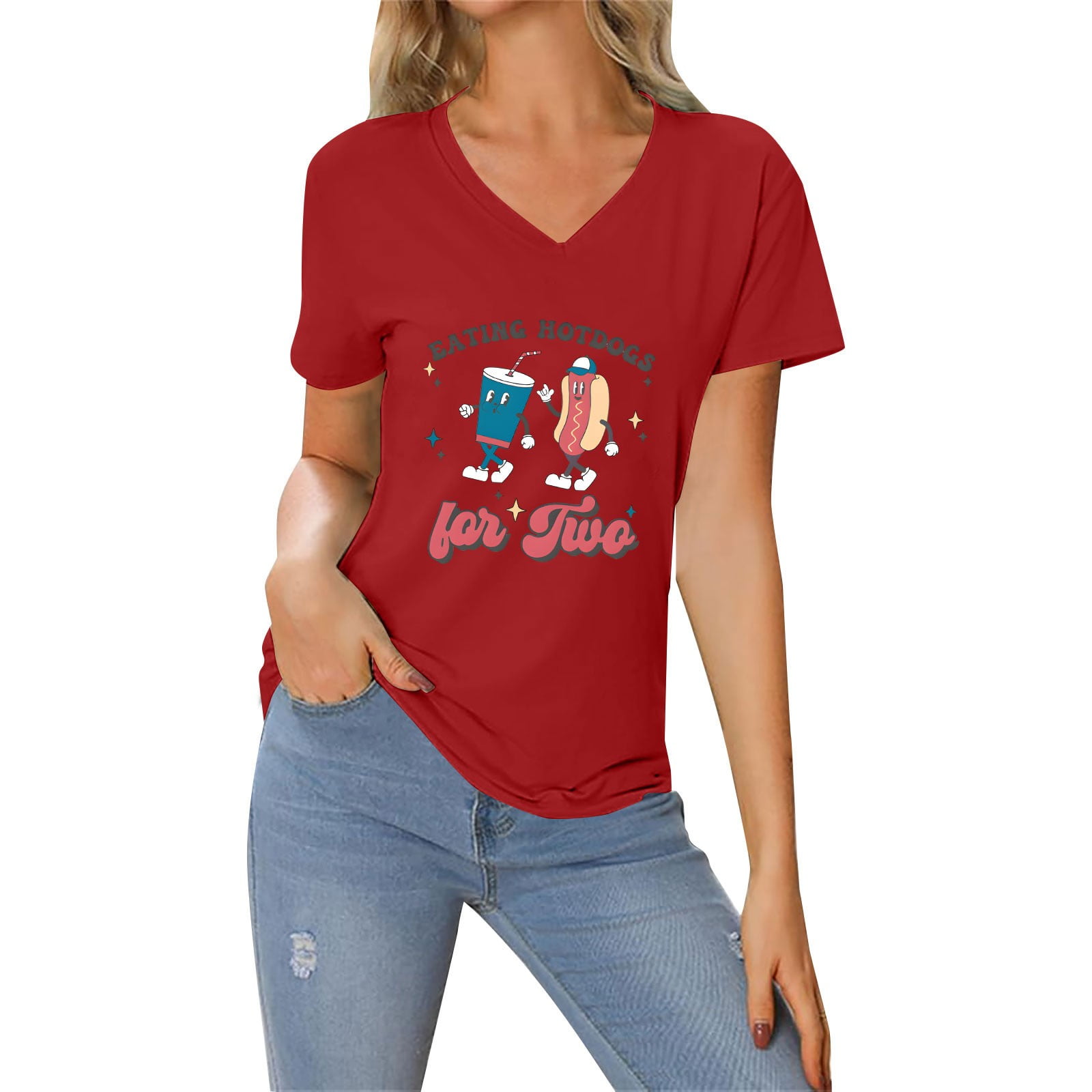 Bovemsi Womens 4Th of July Pregnancy Announcement Eating Hotdogs for ...