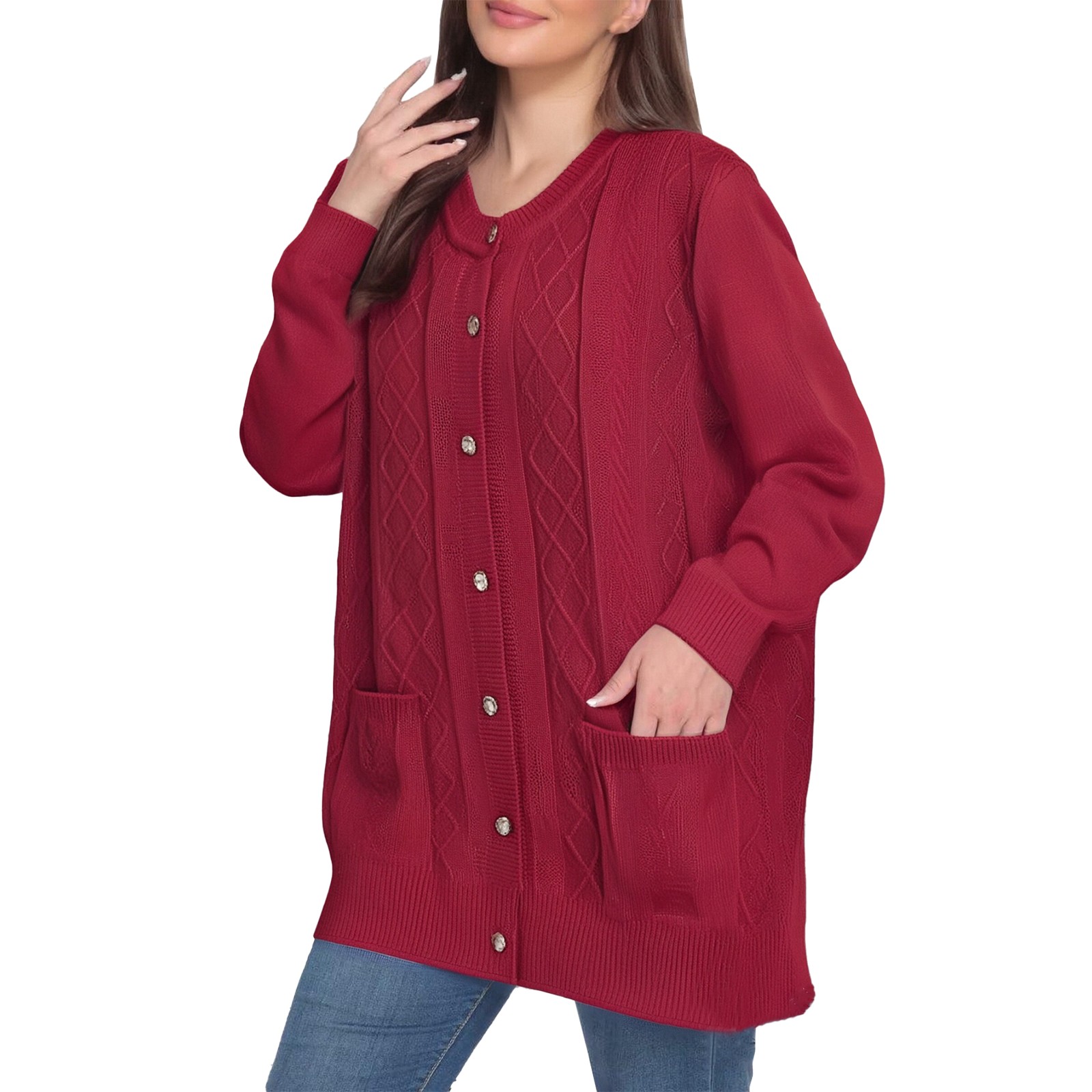 Bovemsi Womens Sweaters Cardigan For Elder Middle Moms Cozy Sweater ...