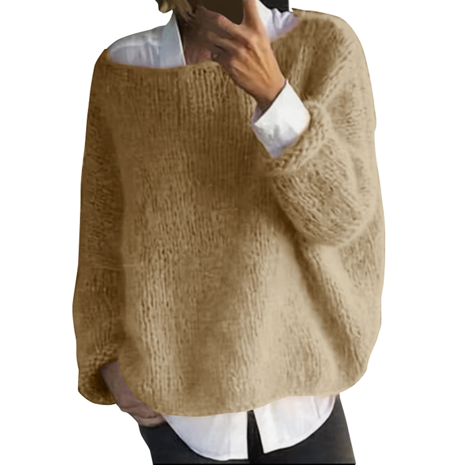 Bovemsi Womens Sweaters Cozy Women's Autumn And Winter Knitted Top ...