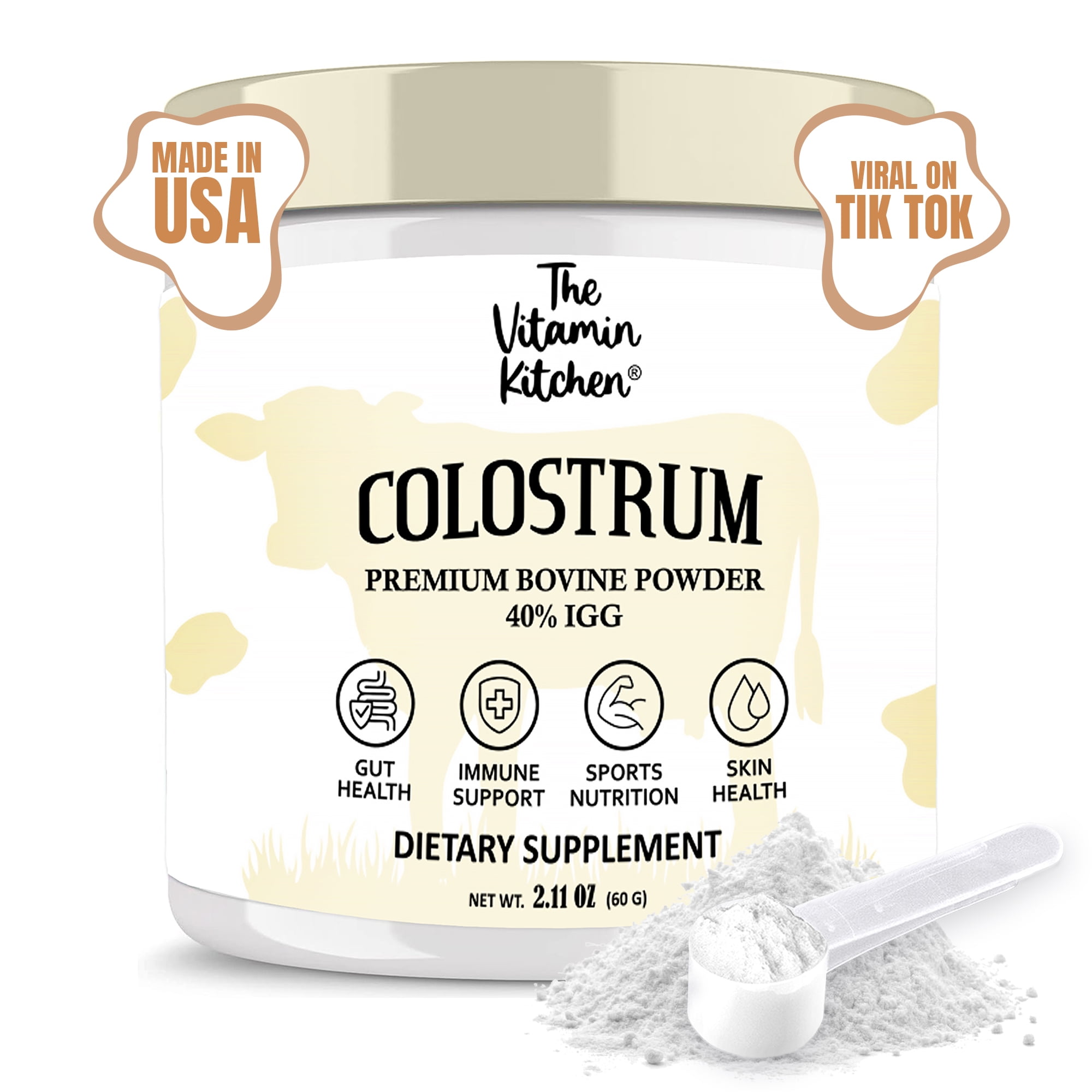 Advanced Bovine Colostrum Superfood Powder, 40% IgG, Gut & Immune ...