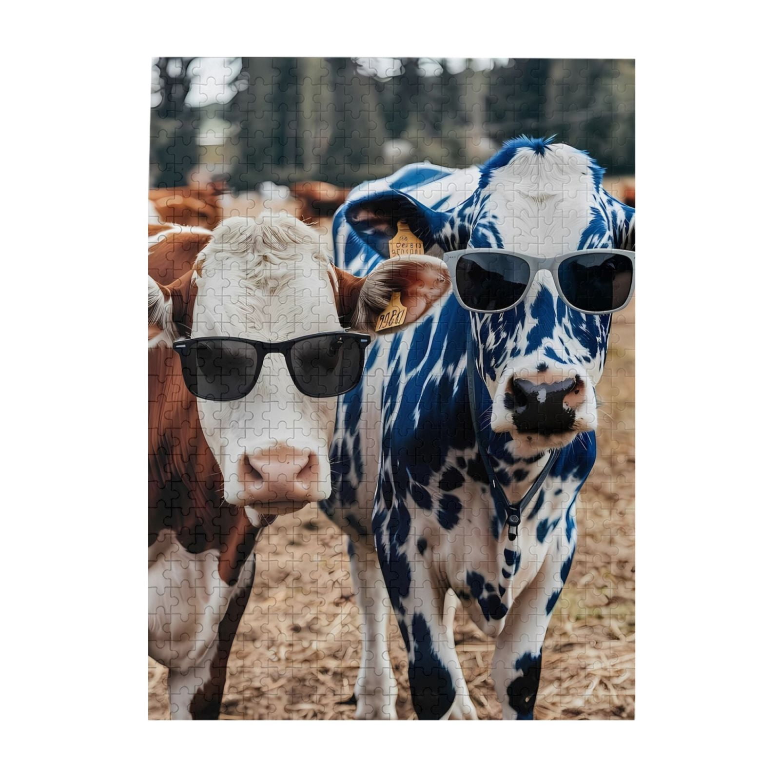 Bovine Sunglasses 500-Piece Wooden Jigsaw Puzzle for Adults, Fun ...