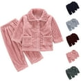 Bovxnpu Boys Girls 2 Piece Pajamas Set, Girls Fleece Pajamas Set Kids Toddler Winter Sleepwear ...
