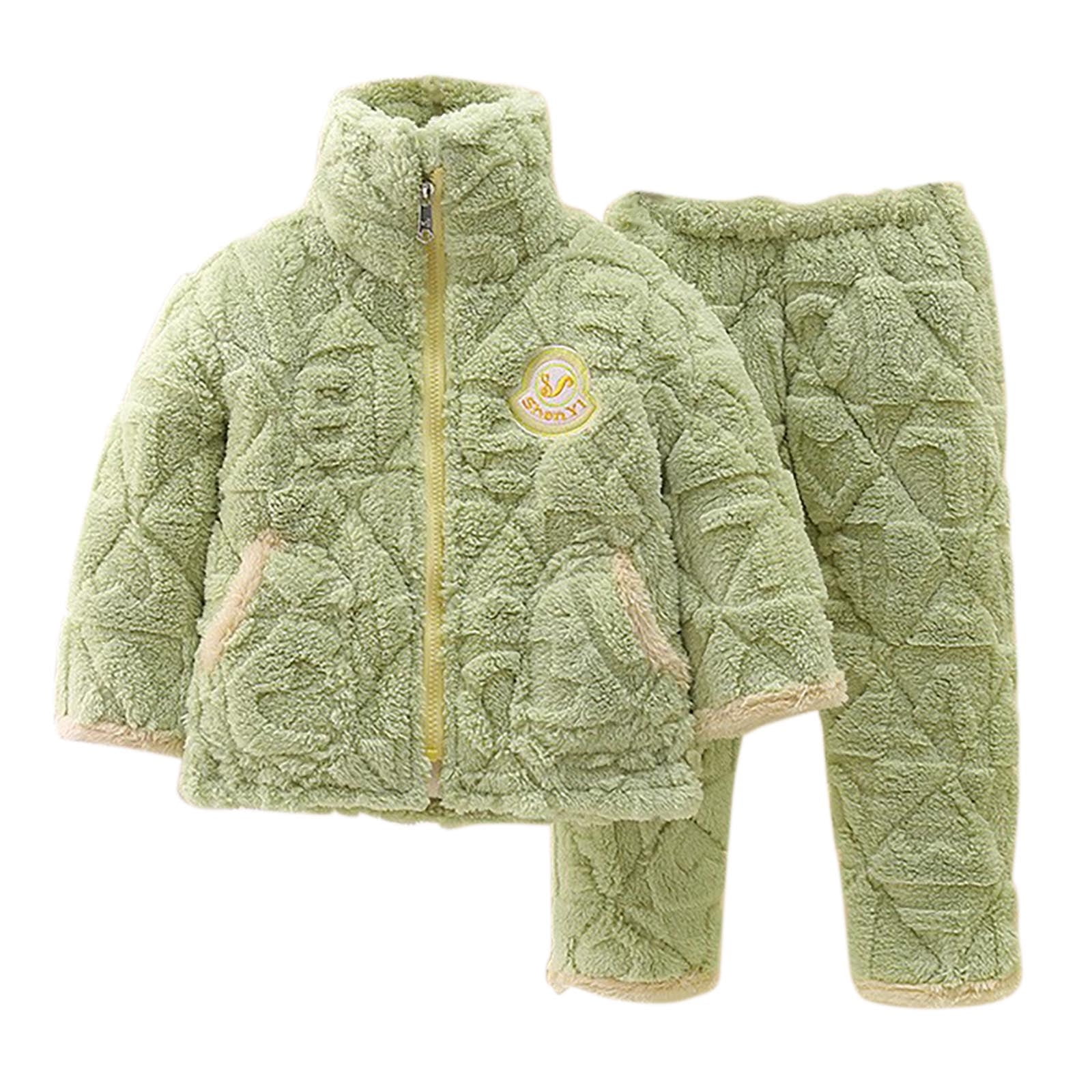 Bovxnpu Boys Girls 2 Piece Pajamas Set, Girls Fleece Pajamas Set Kids Toddler Winter Sleepwear ...