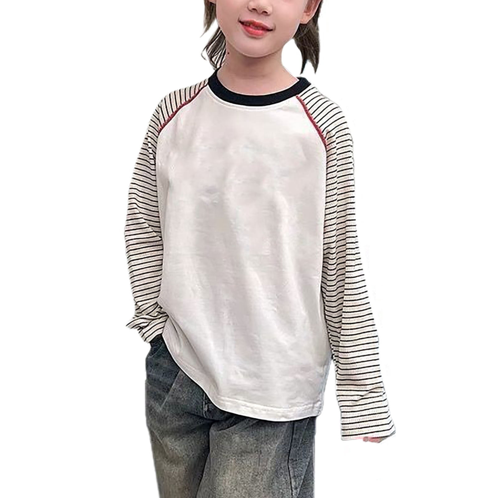 Bovxnpu Boys Girls Long Sleeve Tops Spring Fall Tops, Girls Long Sleeve ...