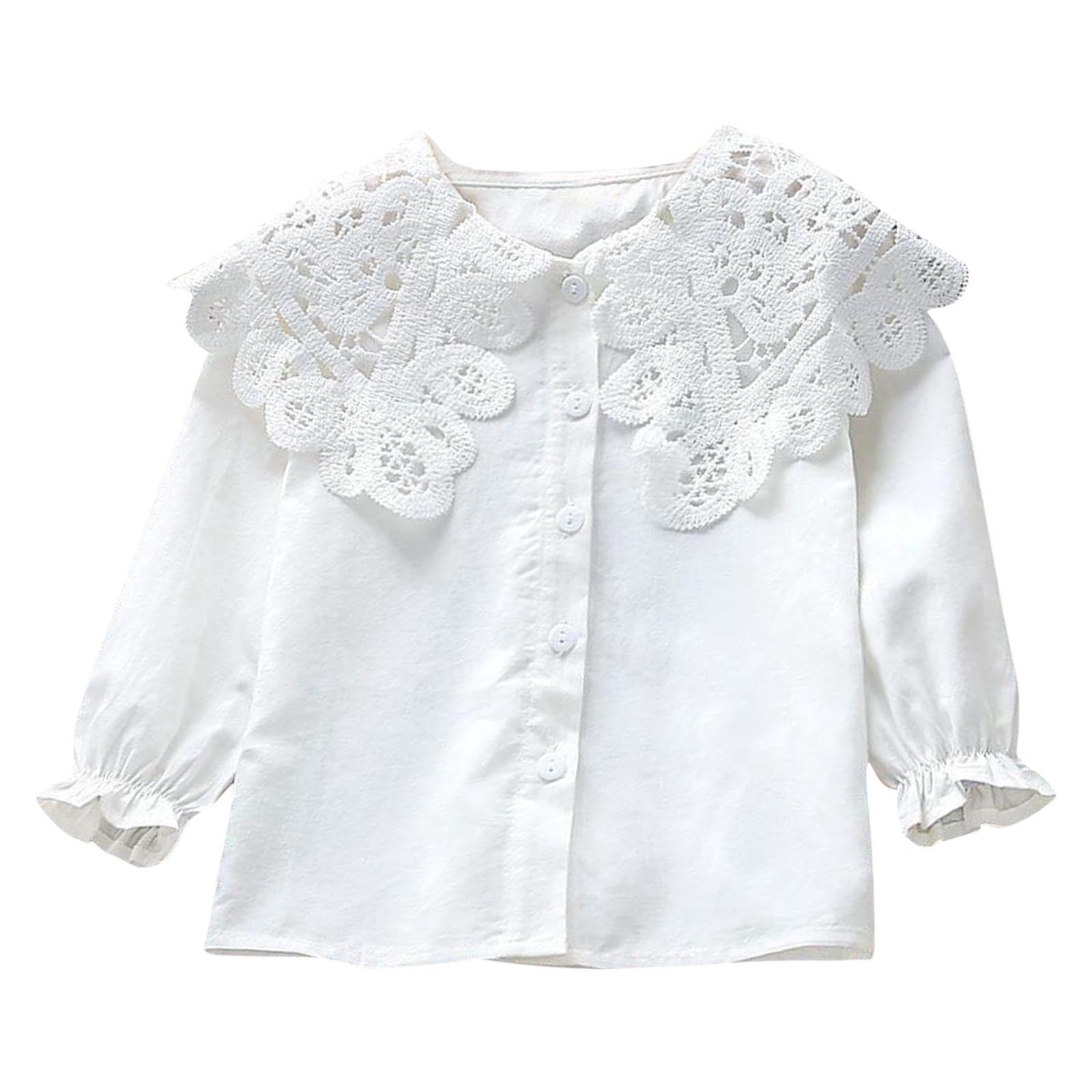 Bovxnpu Boys Girls Long Sleeve Tops Spring Fall Tops, Girls White Dress ...