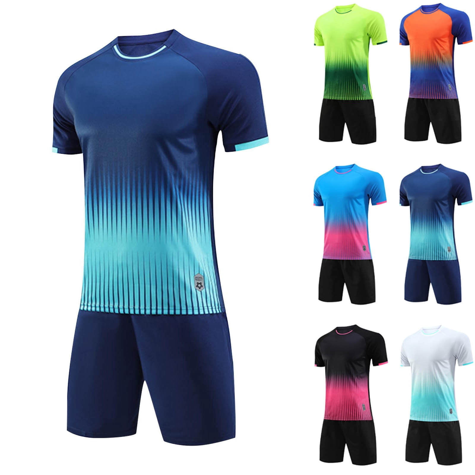 Bovxnpu Boys' Short Sets Kids Gradient Short Sleeve Crew Neck Top ...