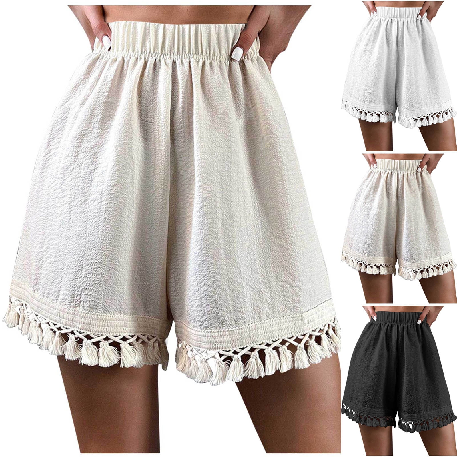 Bovxnpu Casual Shorts for Women,Women'S Summer Casual Solid Color Beach ...