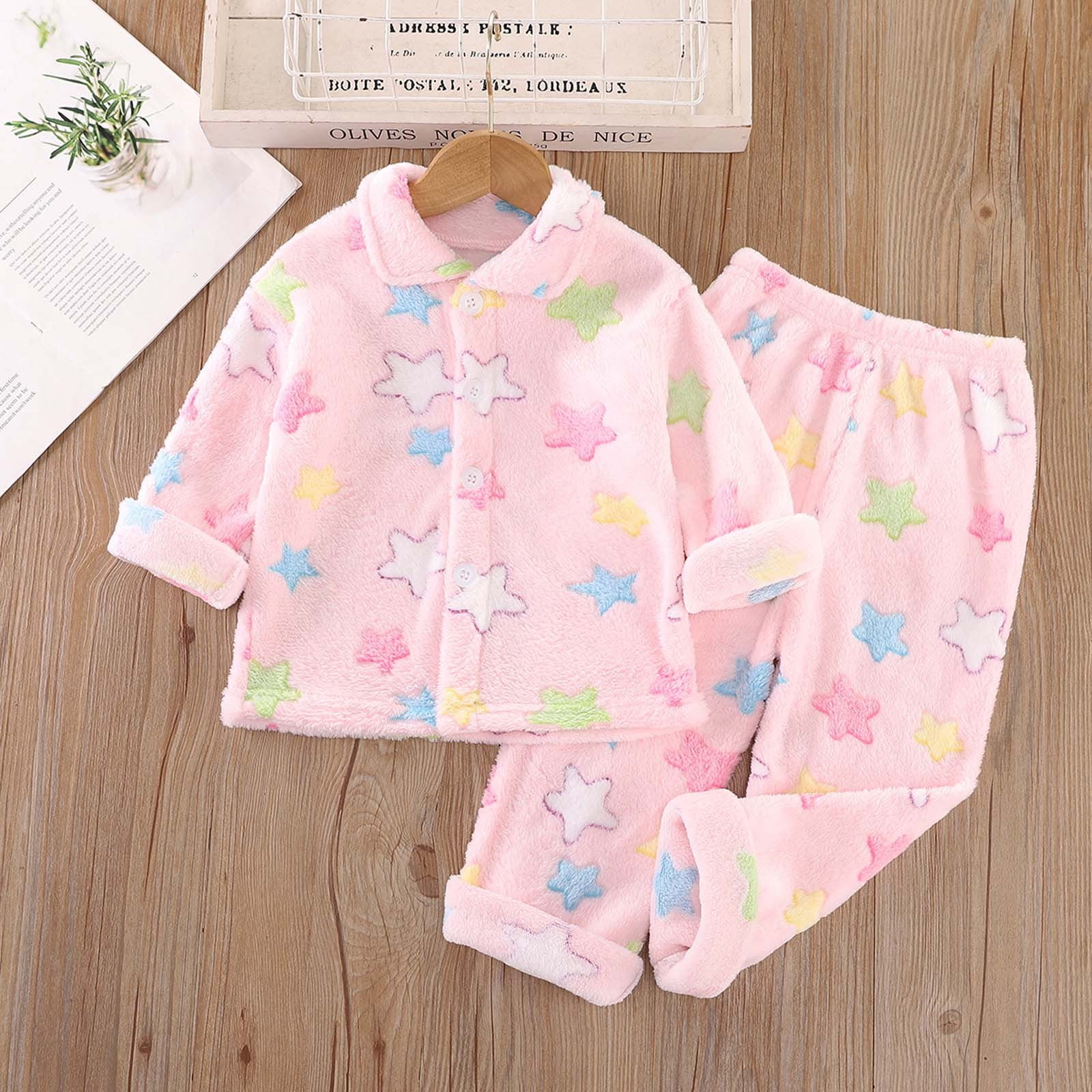 Bovxnpu Fall Winter Boys Girls Fleece Pajamas Set, Girls Fleece Pajamas ...