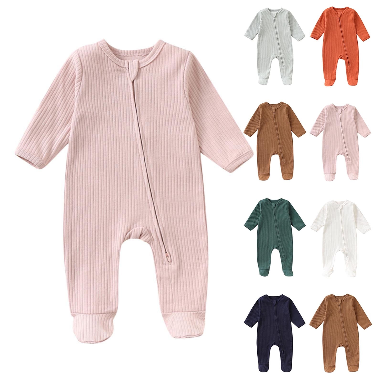 Bovxnpu Fall Winter Newborn Bodysuit, Infant Footed Pajamas Footie ...