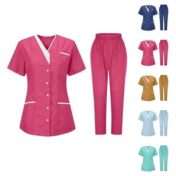 Bovxnpu Fall Winter Outfits for Women, Women 2 Piece Set Nurse Uniform ...