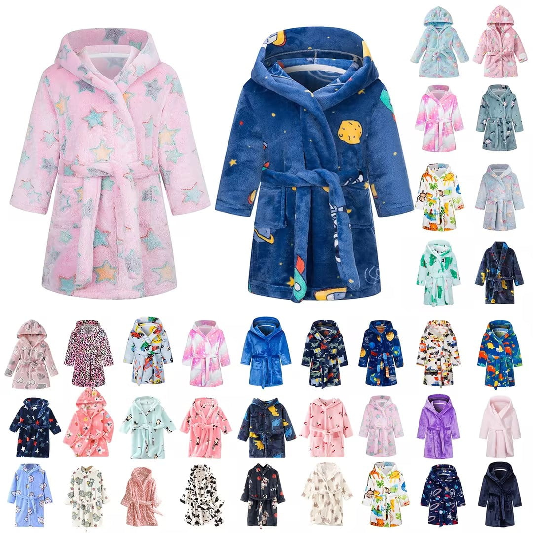 Bovxnpu Fall Winter Toddler Boy Girl Robes Girls Bathrobes, Girls ...