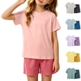 Bovxnpu Girls Boys Outfits Set Boys Girls Short Sleeve Sleepwear Set ...