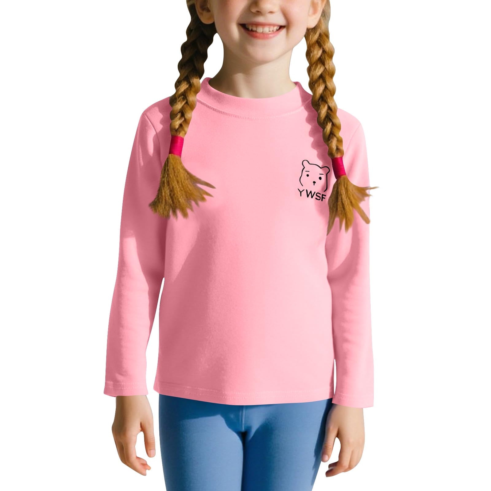 Bovxnpu Girls Long Sleeve T Shirts Kids Spring Fall Tops School Tee ...