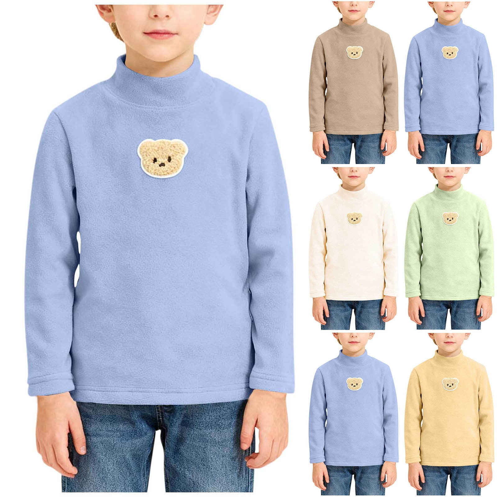 Bovxnpu Girls Long Sleeve T Shirts Kids Spring Fall Tops School Tee ...